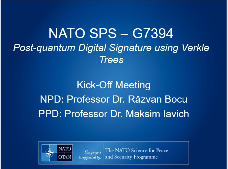 Kick-off Meeting for NATO SPS Project "Post-quantum Digital Signature using Verkle Trees"